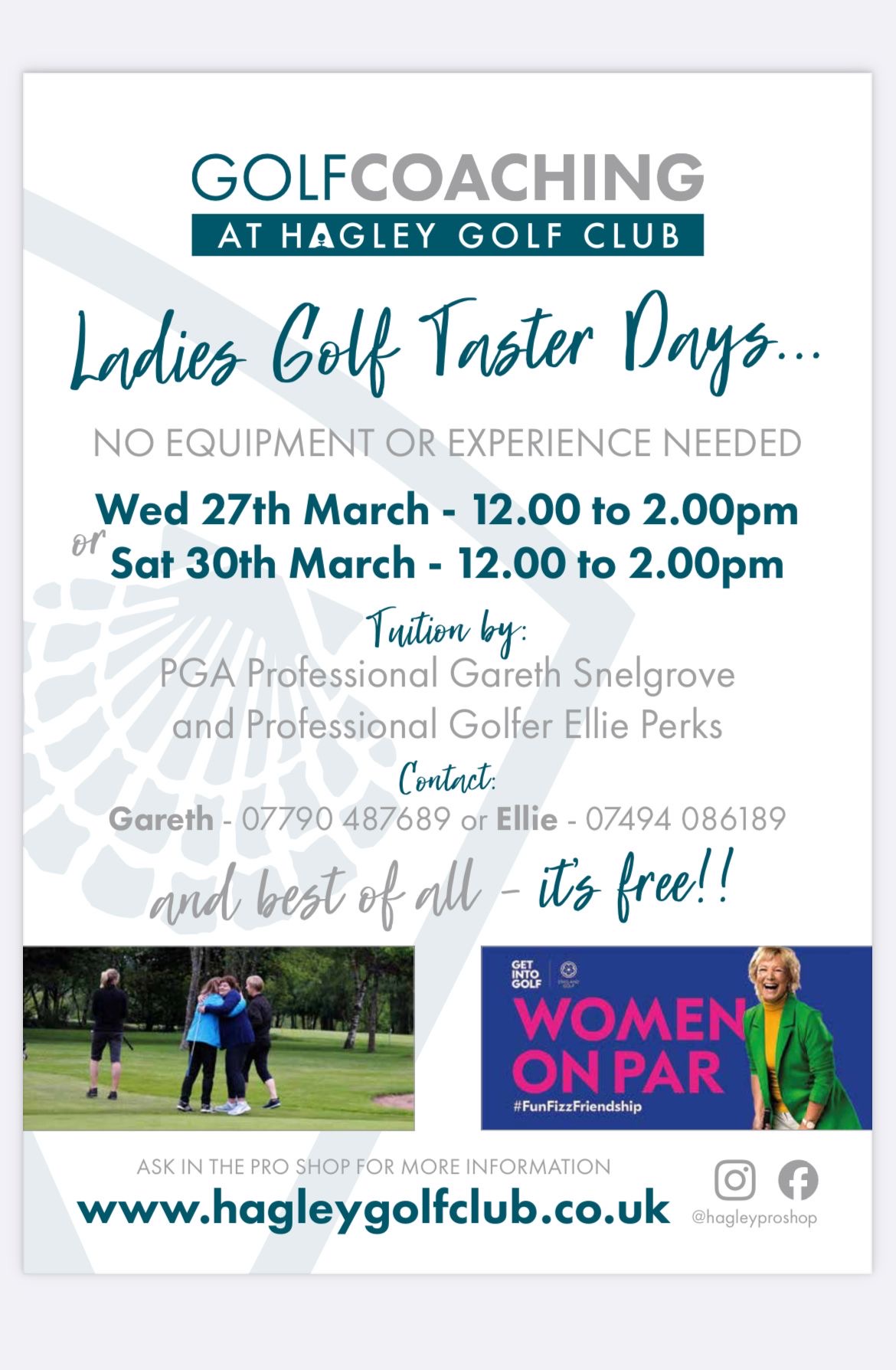 Ladies Golf Taster Sessions - Wednesday 27th and Saturday 30th March ...